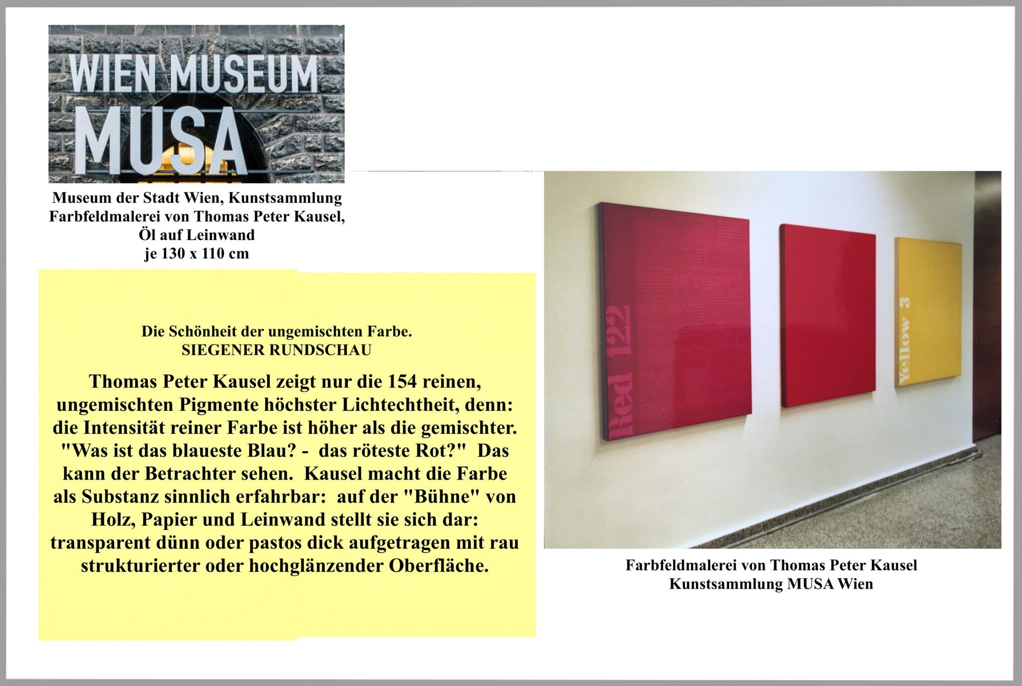 Wien Museum MUSA, Museen der Stadt Wien, konkrete Kunst - konkrete ...